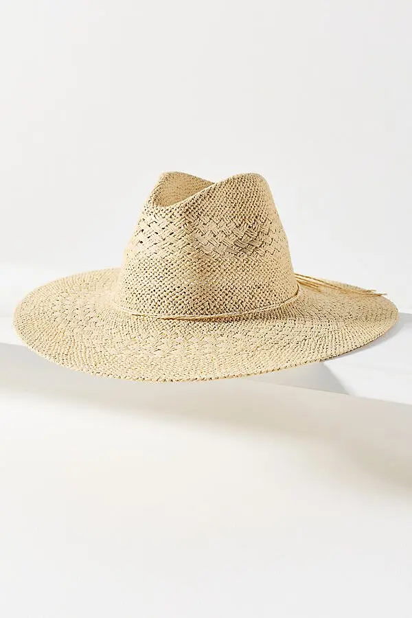 Anthropologie Woven Straw Fedora Hat - Ivory