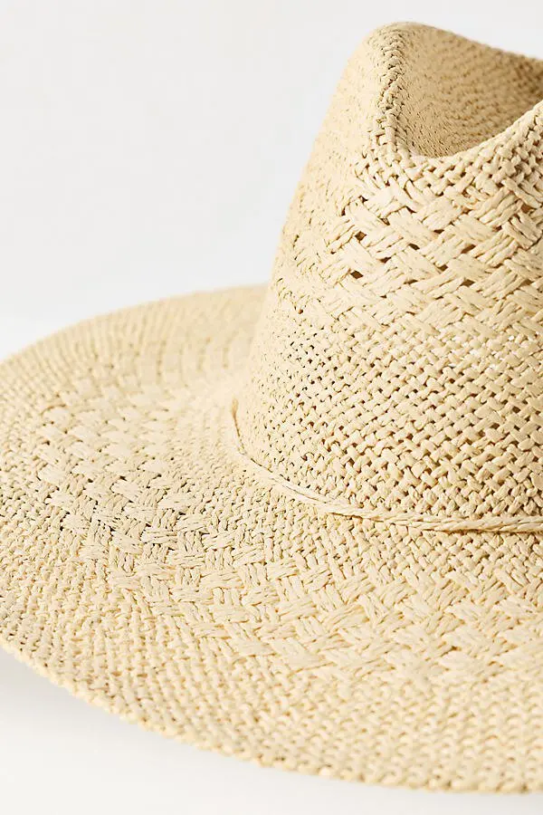 Anthropologie Woven Straw Fedora Hat - Ivory
