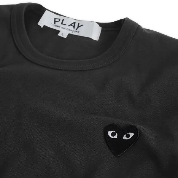 Play Comme Des Garcon Heart Long Sleeve T-shirt - Black