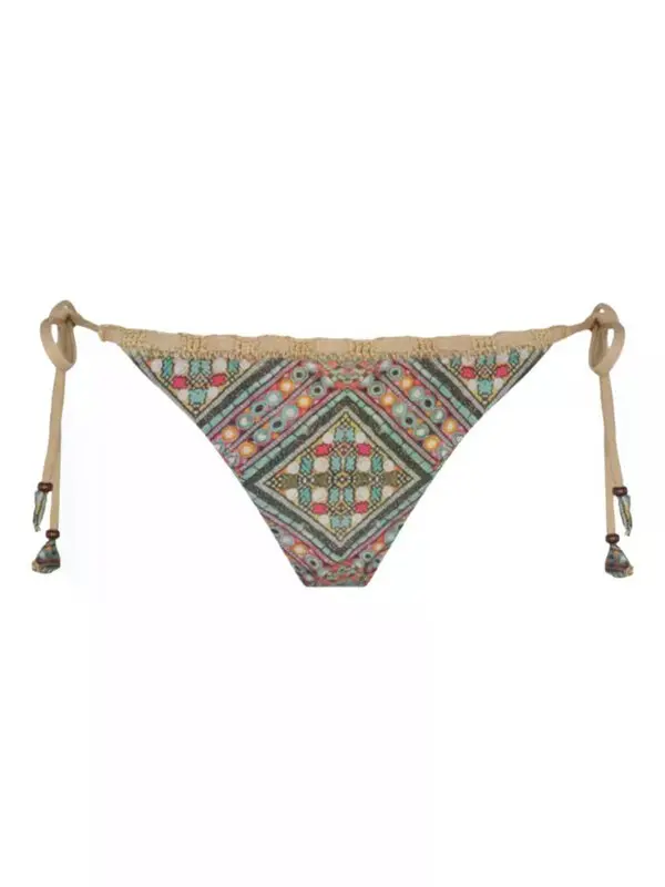 DEL MAAR Uchi Patterned Bikini Bottom - Green