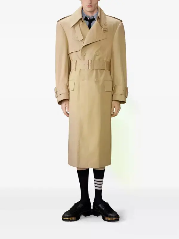 Thom Browne Belted Cotton Trench Coat
