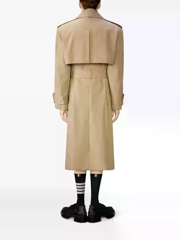 Thom Browne Belted Cotton Trench Coat