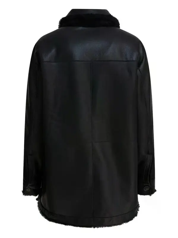 SEMPER Single-breasted Reversible Leather Coat