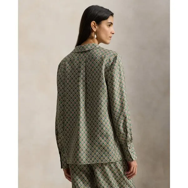 Ralph Lauren Floral-print Silk Shirt - Green Multi