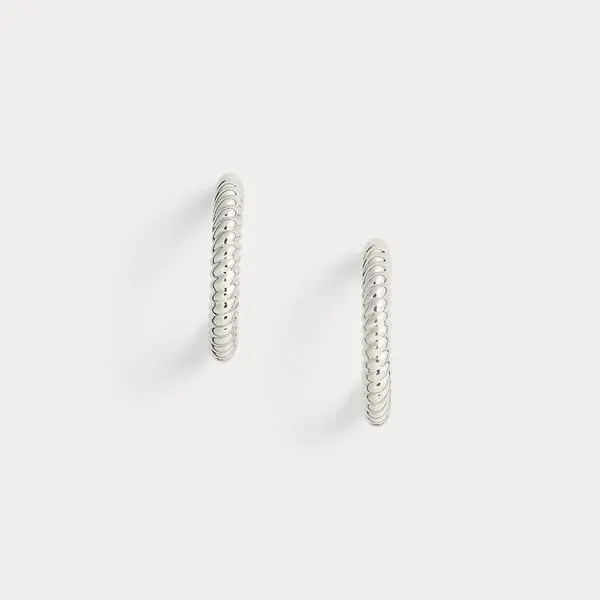 Ralph Lauren Rope Silver-tone Hoop Earrings - Grey