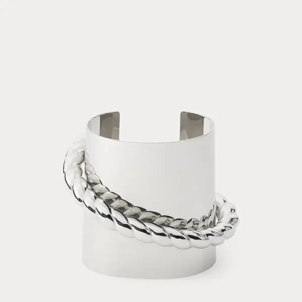 Ralph Lauren Geometric Silver-tone Cuff Bracelet - Grey