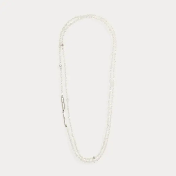 Ralph Lauren Beaded Layered Necklace - Grey