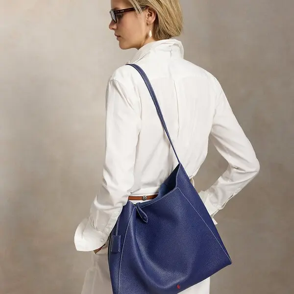 Ralph Lauren Polo Play Leather Messenger Bag - Ink