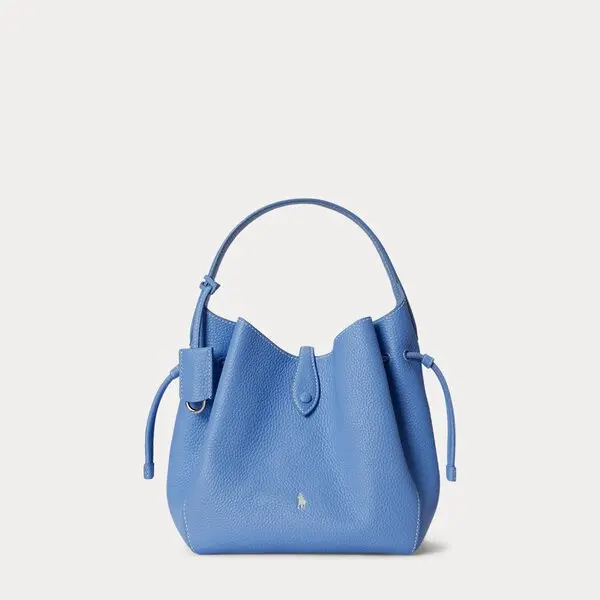 Ralph Lauren Polo Play Leather Drawstring Bag - Baby Blue