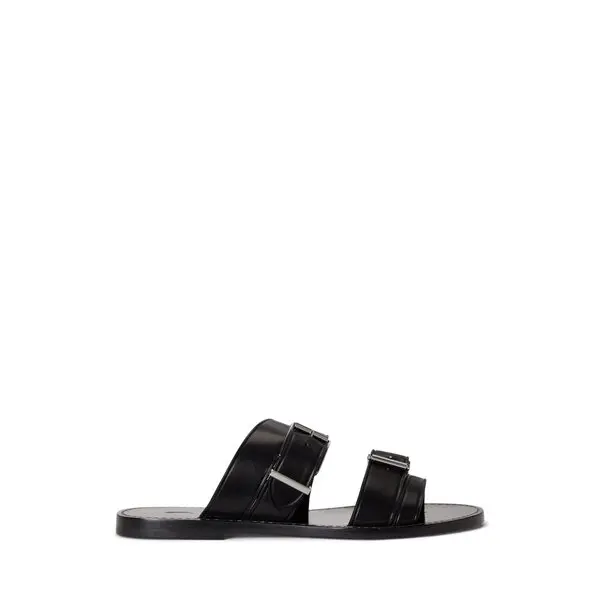 Ralph Lauren Buckled-strap Leather Slide Sandals