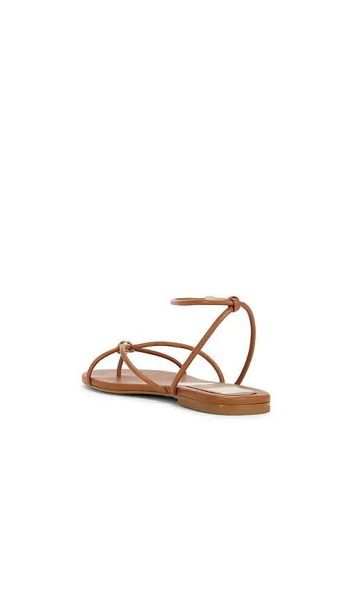 Dolce Vita Kenley Flat Sandals With Gold-tone Bauble Detail - Brown