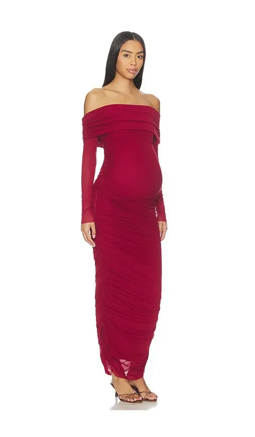 BUMPSUIT Off The Shoulder Mesh Dress - Red