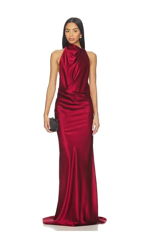 THE SEI Halter Drape Bias Gown