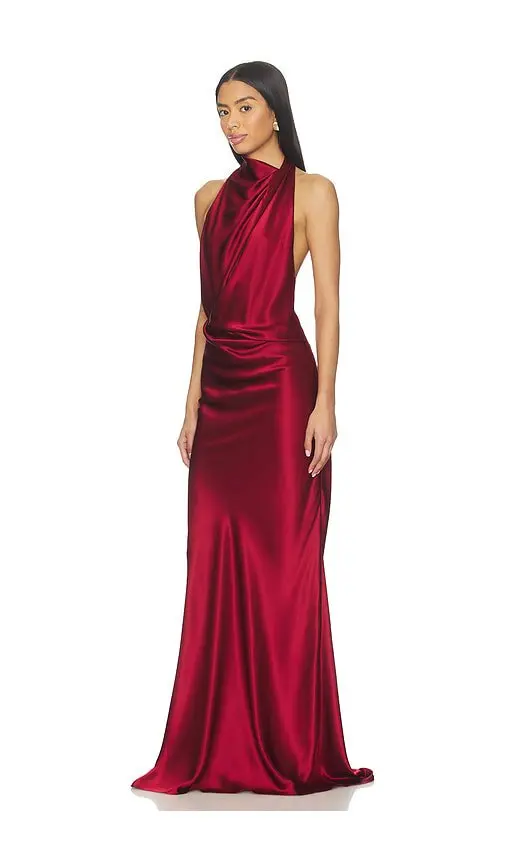 THE SEI Halter Drape Bias Gown