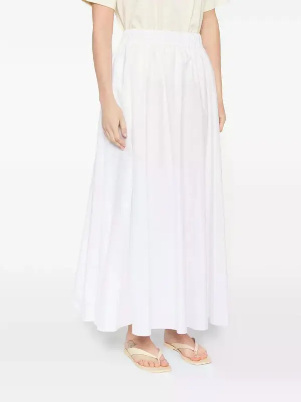 P.a.r.o.s.h Elastic-waist A-line Midi Skirt - White