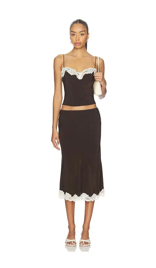 With Jéan Tilly Top Lace Trimmed Cropped Camisole