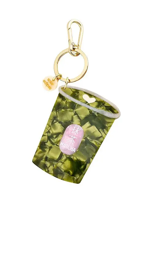 SOLAR ECLIPSE Hand-painted Matcha Bag Charm And Keychain - Brick