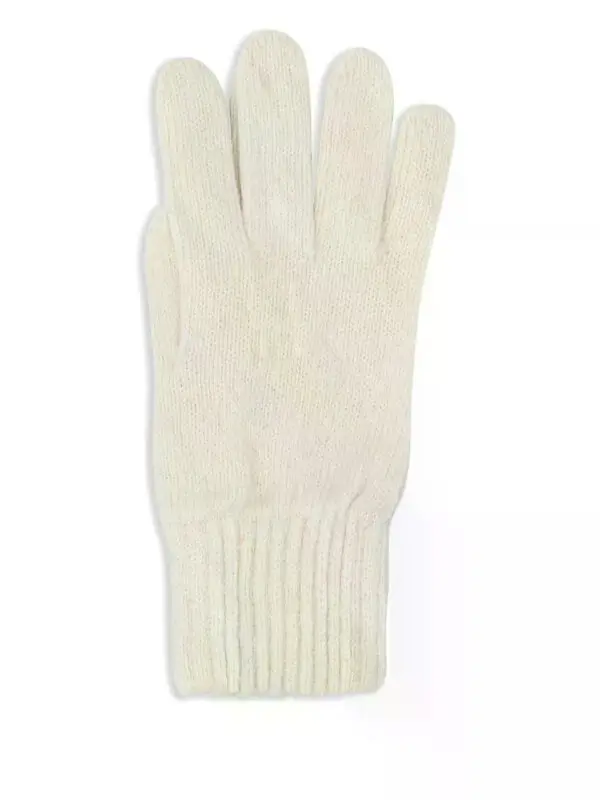 VIETTI MERCHANDISE Ribbed-trim Cashmere Gloves - White