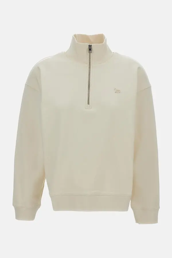 Maison Kitsuné Sweatshirt With Half Zip - Beige