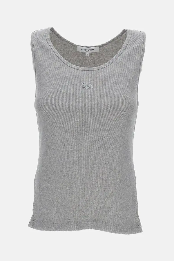 Maison Kitsuné Baby Fox Ribbed Tank Top - Grey