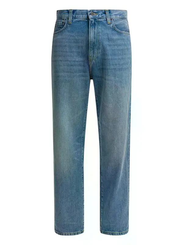 Carhartt Work In Progress Straight Leg Jeans With Logo Patch