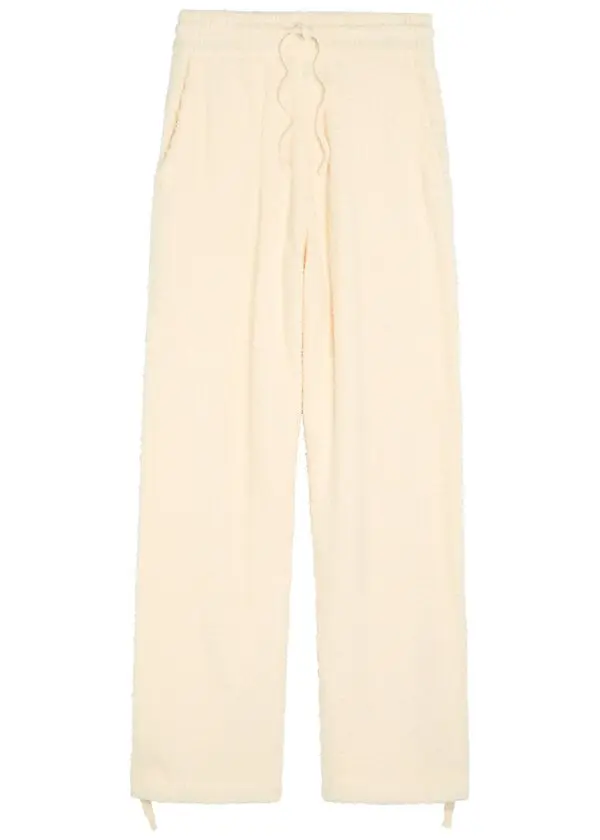 PICANTE Shaggy Textured Cotton-blend Sweatpants - Ivory