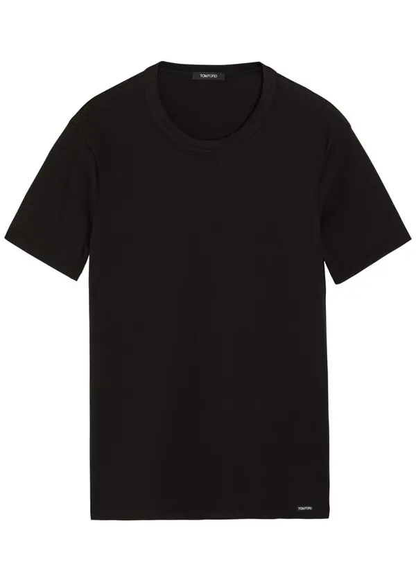 TOM FORD Crew-neck Stretch-cotton T-shirt - Black