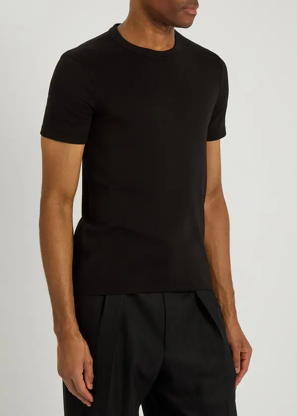 TOM FORD Crew-neck Stretch-cotton T-shirt - Black