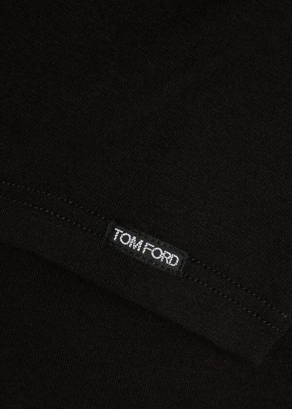 TOM FORD Crew-neck Stretch-cotton T-shirt - Black