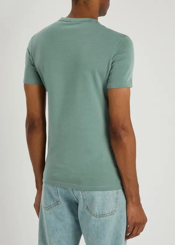 TOM FORD Crew-neck Stretch-cotton T-shirt - Teal