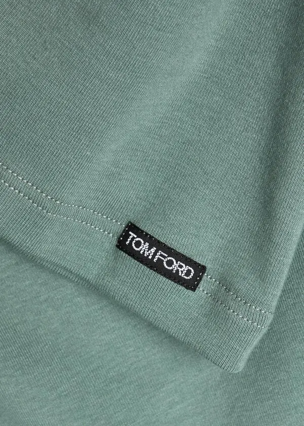 TOM FORD Crew-neck Stretch-cotton T-shirt - Teal