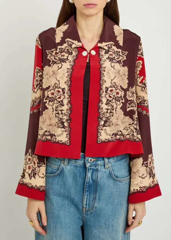 BODE Printed Silk Jacket