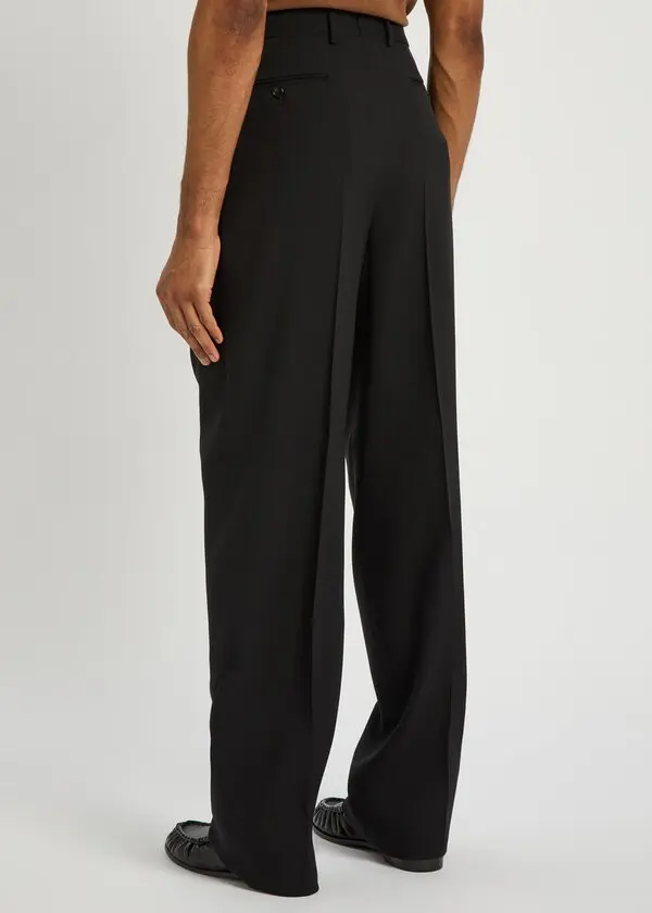 TOM FORD Double-pleated Wool-blend Trousers - Black