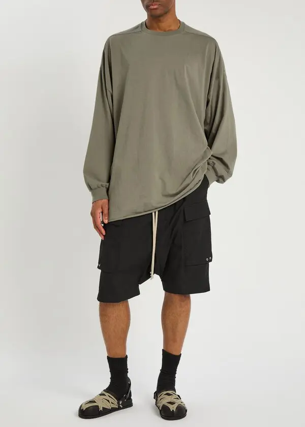 Rick Owens Cotton-poplin Cargo Pods Shorts - Black