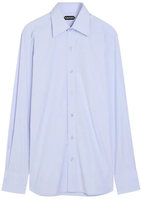 TOM FORD Slim-fit Cotton Shirt - Blue