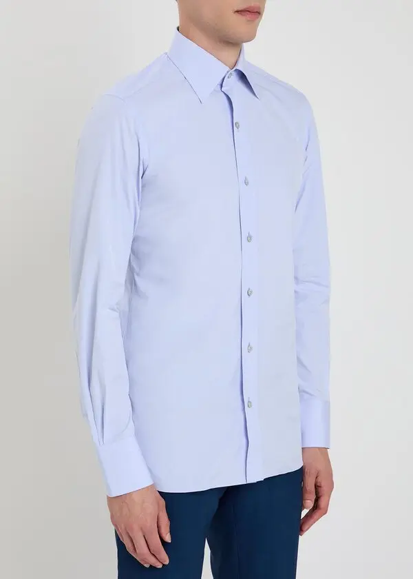 TOM FORD Slim-fit Cotton Shirt - Blue