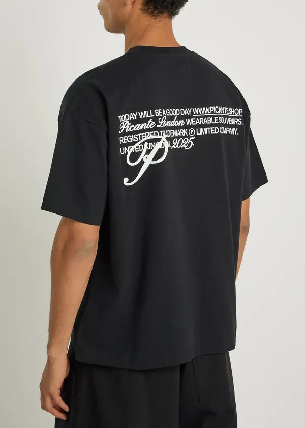 PICANTE Gallery Logo Cotton T-shirt - Black