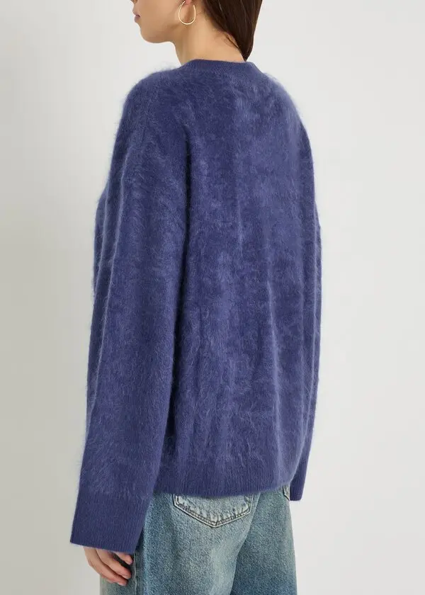 Rag & Bone Jada V-neck Brushed Cashmere Jumper - Blue