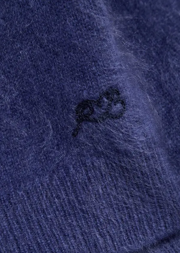 Rag & Bone Jada V-neck Brushed Cashmere Jumper - Blue