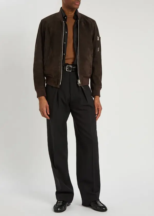 TOM FORD Suede Bomber Jacket - Chocolate