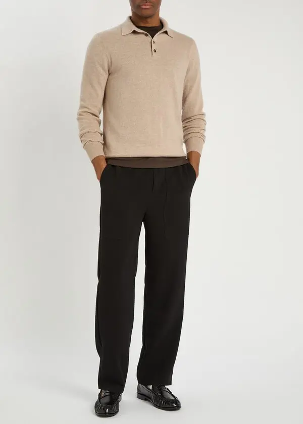 ALLUDE Cashmere Polo Jumper - Beige