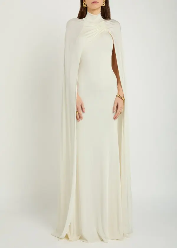 white christmas dresses Cape Detail Mini Dress Cream — Mini Dresses main image 1