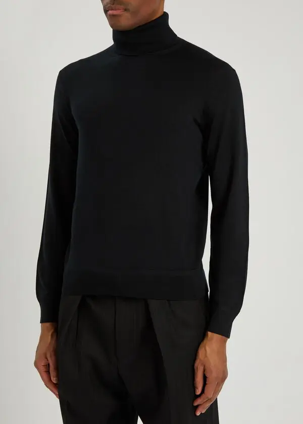 TOM FORD Roll-neck Wool Jumper - Black