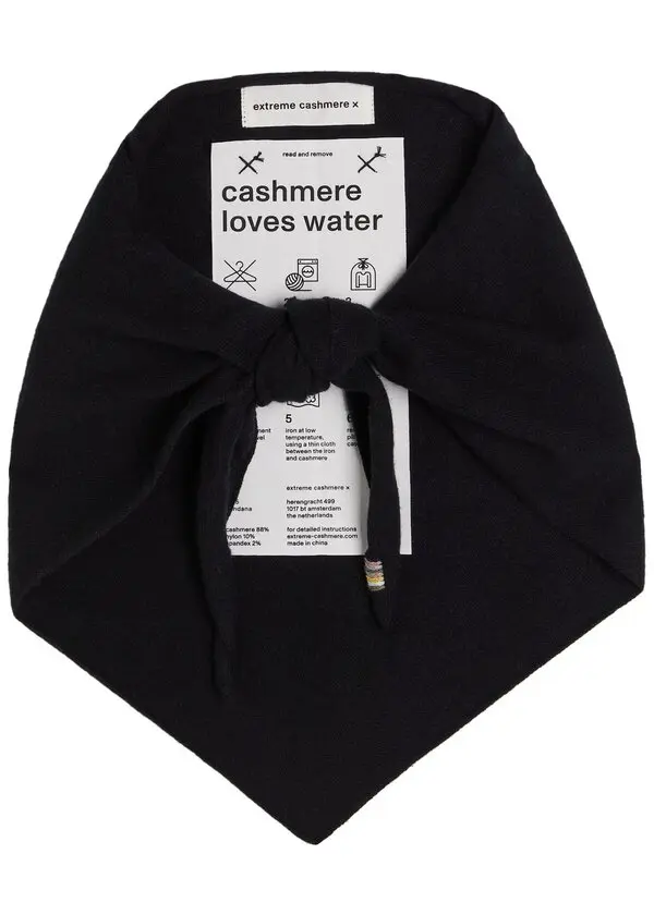 EXTREME CASHMERE X N°35 Bandana Cashmere-blend Triangle Scarf - Black