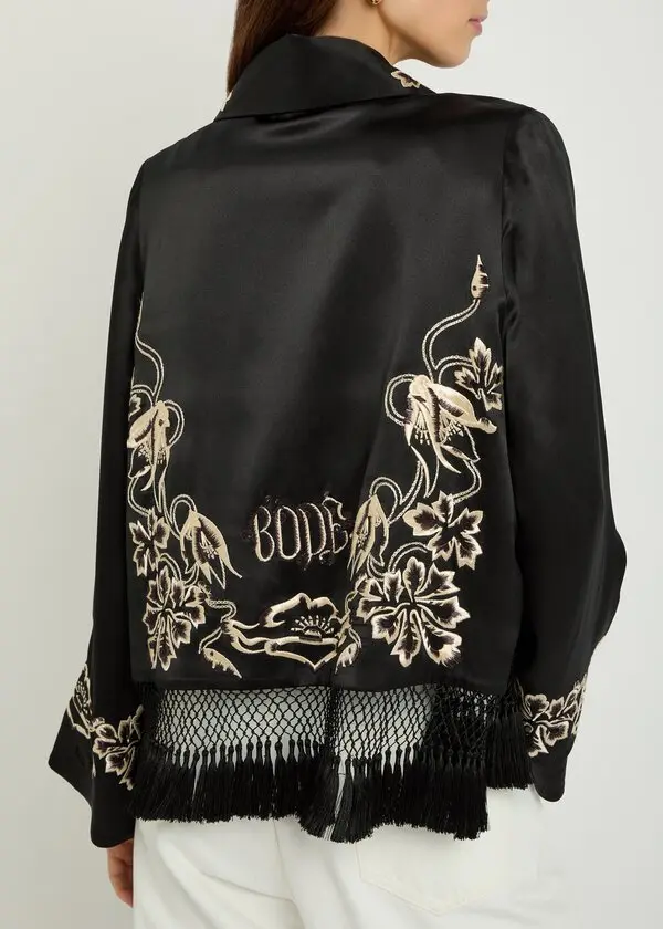BODE Phantasm Floral Fringed Silk Jacket