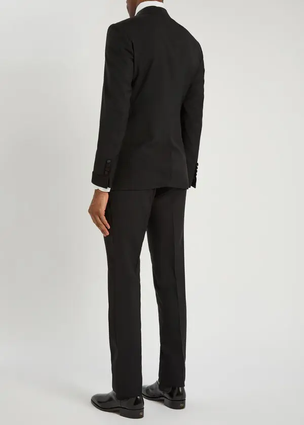 TOM FORD Shelton Satin-trimmed Wool Evening Suit - Black