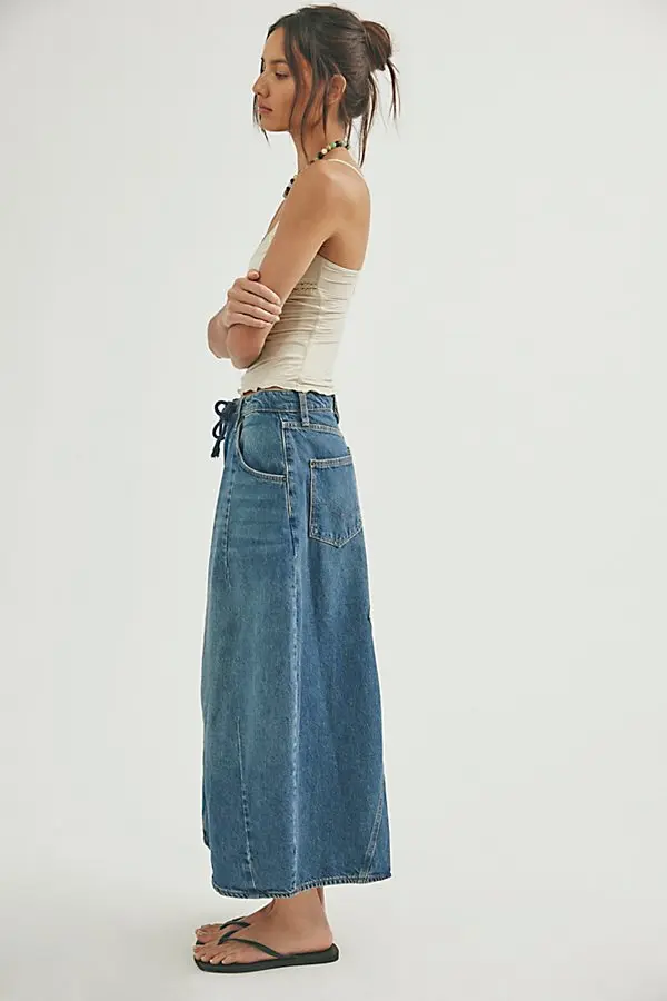 Free People We The Free Bittersweet Denim Maxi Skirt