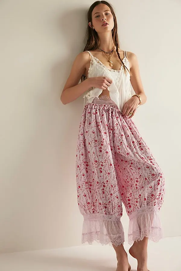 Free People Forever Young Printed Bloomers - Lavender Combo