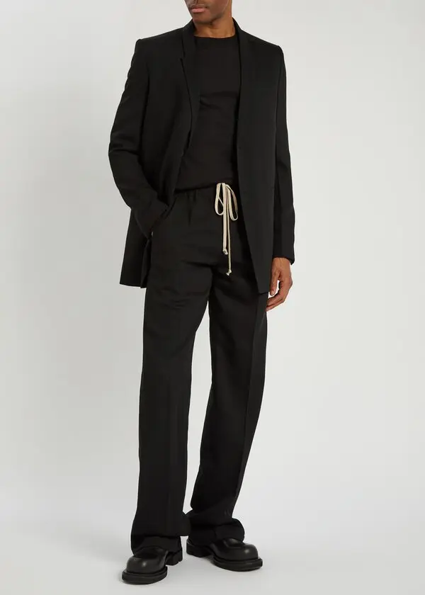Rick Owens Concordian Wool Blazer - Black