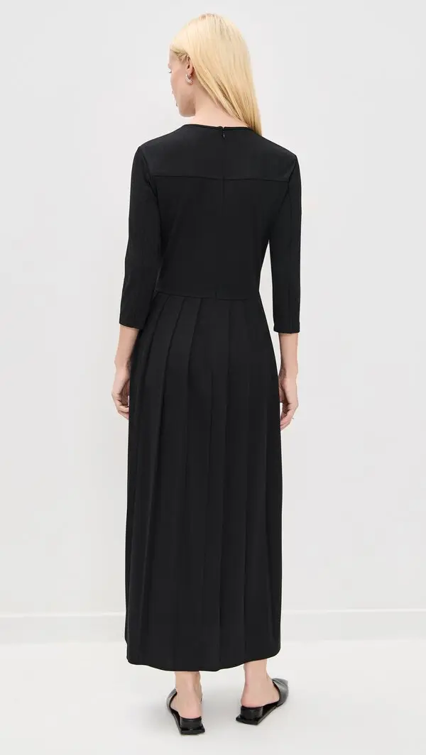 Theory Long Sleeve Pleated Midi Dress